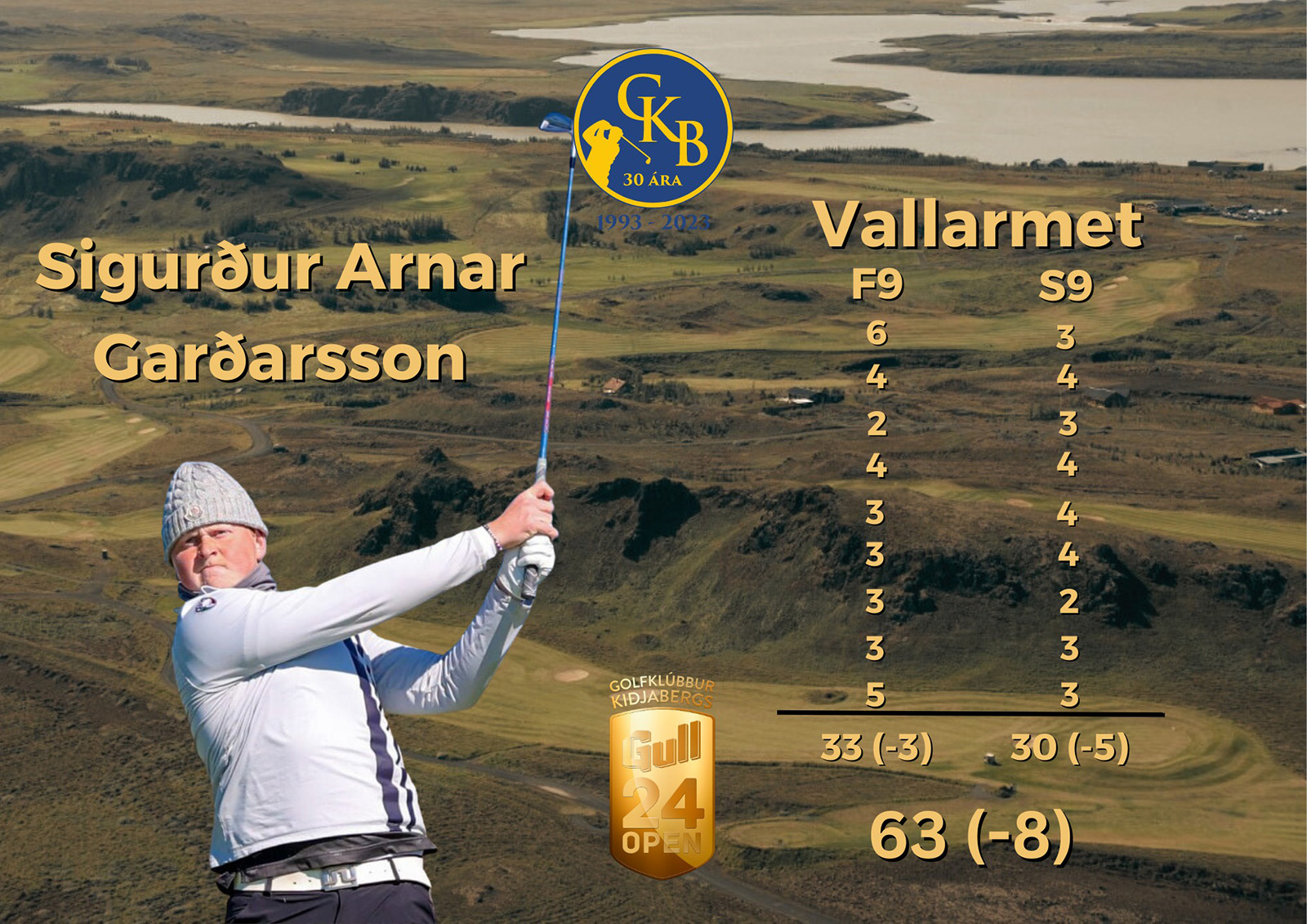 Sigurður Arnar með vallarmet í Kiðjabergi - Kylfingur